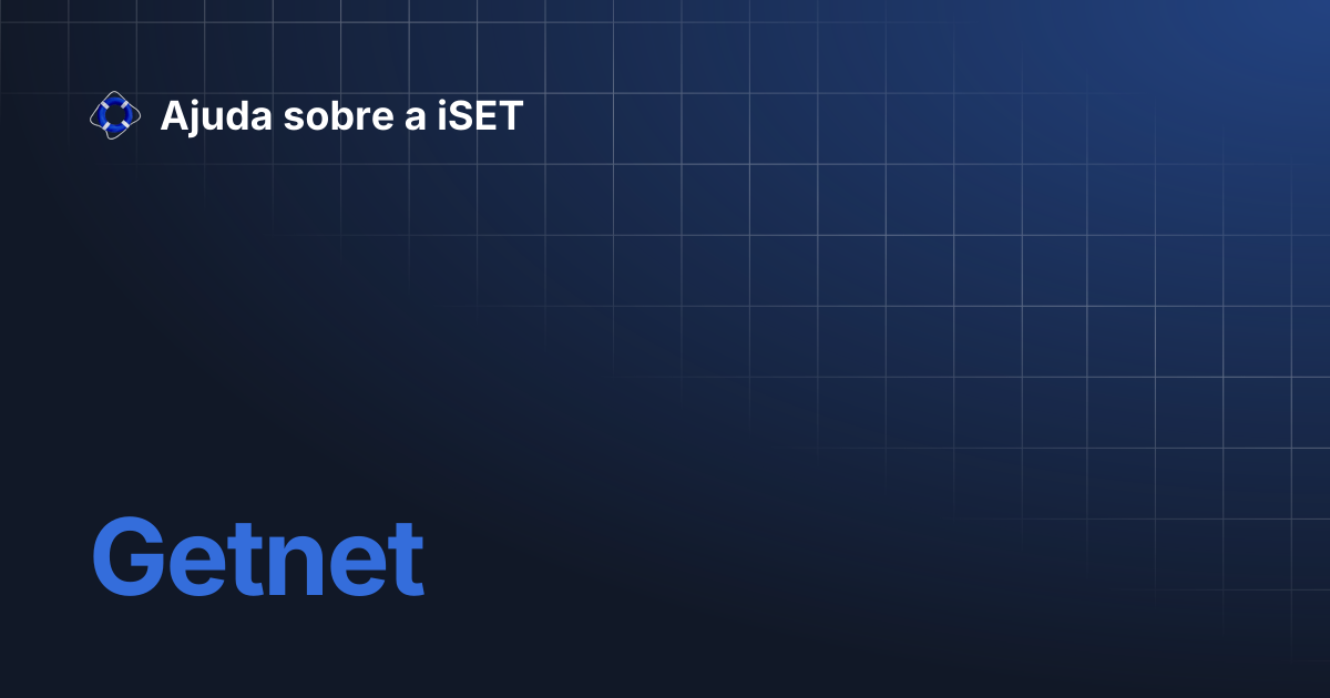 Getnet | Ajuda sobre a iSET